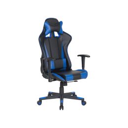 Beliani Gaming Stuhl GAMER in Schwarz/Blau - (W) 71 x (H) 125 x (L) 71 cm | Gr.: onesize