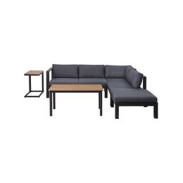 Beliani 4-tlg Lounge Set MESSINA in Schwarz/Grau/Braun | Gr.: onesize