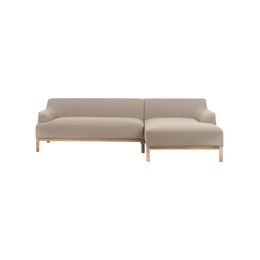 Beliani Ecksofa SOSJO in Beige/Braun - (W) 251 x (H) 74 x (L) 132 cm | Gr.: onesize