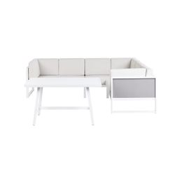 Beliani 4-tlg Lounge Set CASTELLA/FRATTE in Weiß/Grau | Gr.: onesize
