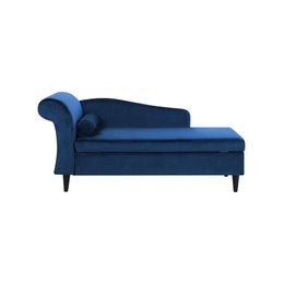 Beliani Chaiselongue LUIRO in Blau/Braun - (W) 160 x (H) 77 x (L) 70 cm | Gr.: onesize