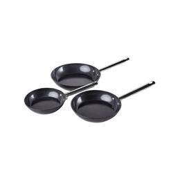 Beliani 3er-Set Kochgeschirr ELITE PRO in Schwarz | Gr.: onesize