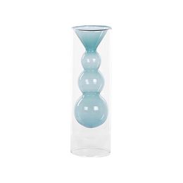 Beliani Blumenvase KALOCHI in Transparent/Blau - (W) 7 x (H) 27 x (L) 7 cm | Gr.: onesize