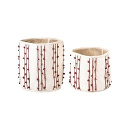 Beliani 2er-Set Korb KHEL in Beige/Rot | Gr.: onesize