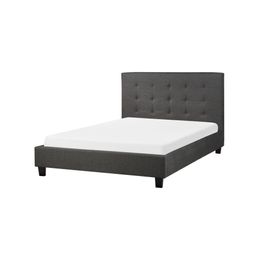 Beliani Doppelbett LA ROCHELLE in Grau/Schwarz - (W) 147 x (H) 109 x (L) 218 cm | Gr.: onesize