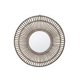 Beliani Wandspiegel BLASITO in Braun - (W) 66 x (H) 66 x (L) 10 cm | Gr.: onesize