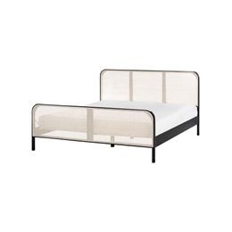 Beliani Doppelbett GONFARON in Schwarz/Braun - (W) 186 x (H) 108 x (L) 209 cm | Gr.: onesize