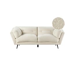 Beliani 3-Sitzer Sofa LENVIK in Wei&szlig;/Schwarz - (W) 210 x (H) 75 x (L) 90 cm | Gr.: onesize