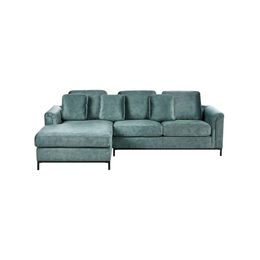 Beliani Ecksofa OSLO in Blau/Schwarz - (W) 270 x (H) 64 x (L) 151 cm | Gr.: onesize