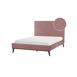 Beliani Doppelbett BAYONNE in Rosa/Braun - (W) 151 x (H) 121 x (L) 212 cm | Gr.: onesize