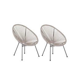 Beliani 2er-Set Cocktailsessel ACAPULCO II in Grau/Schwarz | Gr.: onesize