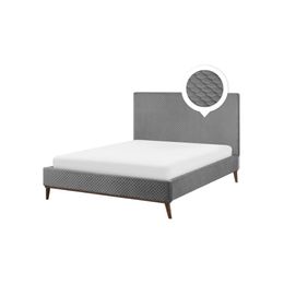 Beliani Doppelbett BAYONNE in Grau/Braun - (W) 151 x (H) 121 x (L) 212 cm | Gr.: onesize