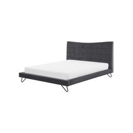 Beliani Doppelbett LANNION in Grau/Schwarz - (W) 183 x (H) 117 x (L) 223 cm | Gr.: onesize