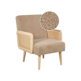 Beliani Sessel HOJBY in Beige/Braun - (W) 61 x (H) 82 x (L) 74 cm | Gr.: onesize