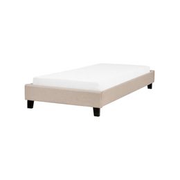 Beliani Einzelbett ROANNE in Beige/Braun - (W) 99 x (H) 29 x (L) 211 cm | Gr.: onesize