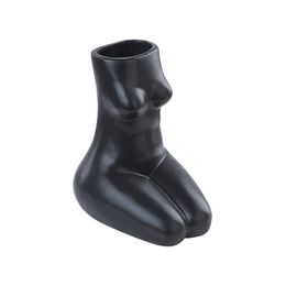Beliani Blumenvase PYRGOS in Schwarz - (W) 14 x (H) 22 x (L) 19 cm | Gr.: onesize