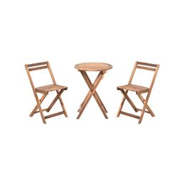 Beliani 3-tlg Bistro Set SACILE in Braun | Gr.: onesize