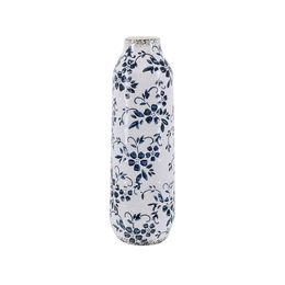Beliani Blumenvase MULAI in Wei&szlig;/Blau - (W) 10 x (H) 30 x (L) 10 cm | Gr.: onesize