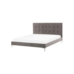 Beliani Doppelbett AMBERT in Grau - (W) 148 x (H) 102 x (L) 212 cm | Gr.: onesize
