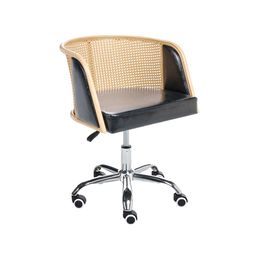 Beliani B&uuml;rostuhl ELKHART in Schwarz/Silber/Braun - (W) 50 x (H) 69 x (L) 50 cm | Gr.: onesize