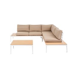 Beliani 4-tlg Lounge Set POSITANO in Braun/Weiß/Braun | Gr.: onesize