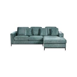 Beliani Ecksofa OSLO in Blau/Schwarz - (W) 270 x (H) 64 x (L) 151 cm | Gr.: onesize