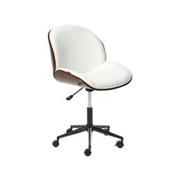 Beliani B&uuml;rostuhl MENESHA in Braun/Wei&szlig; - (W) 52 x (H) 81 x (L) 41 cm | Gr.: onesize