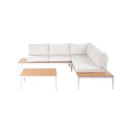Beliani 4-tlg Lounge Set POSITANO in Weiß/Braun | Gr.: onesize