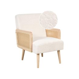 Beliani Sessel HOJBY in Wei&szlig;/Braun - (W) 61 x (H) 82 x (L) 74 cm | Gr.: onesize