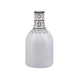 Beliani Blumenvase ANKON in Wei&szlig;/Schwarz - (W) 13 x (H) 25 x (L) 13 cm | Gr.: onesize