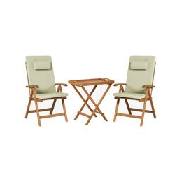 Beliani 3-tlg Bistro Set JAVA PREMIUIM in Braun/Gr&uuml;n | Gr.: onesize
