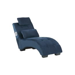 Beliani Chaiselongue SIMORRE in Blau/Schwarz/Silber - (W) 157 x (H) 82 x (L) 66 cm | Gr.: onesize