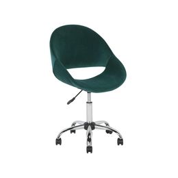 Beliani B&uuml;rostuhl SELMA in Gr&uuml;n/Silber - (W) 62 x (H) 84 x (L) 62 cm | Gr.: onesize