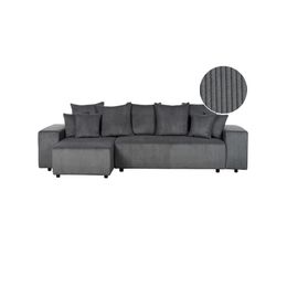 Beliani Ecksofa LUSPA in Grau/Schwarz - (W) 294 x (H) 71 x (L) 130 cm | Gr.: onesize