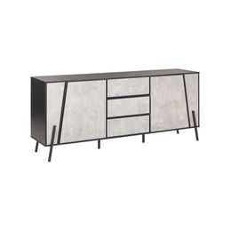 Beliani Sideboard BLACKPOOL in Grau/Schwarz - (W) 177 x (H) 75 x (L) 40 cm | Gr.: onesize