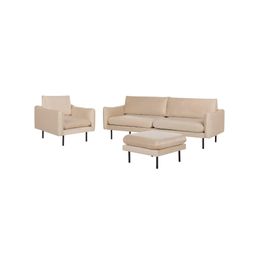 Beliani 2-tlg Sitzgruppe VINTERBRO in Beige/Schwarz | Gr.: onesize
