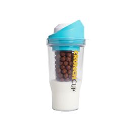 Original CrunchCup Tragbarer M&uuml;slibecher To Go 260 + 250 ml | Blau in Blau | Gr.: onesize