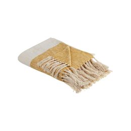 Beliani Kuscheldecke SALME in Beige/Orange - (W) 130 x (H) 0.3 x (L) 170 cm | Gr.: onesize