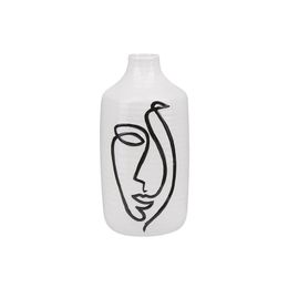 Beliani Blumenvase AENUS in Wei&szlig;/Schwarz - (W) 12 x (H) 22 x (L) 12 cm | Gr.: onesize