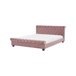 Beliani Doppelbett AVALLON in Rosa/Schwarz - (W) 192 x (H) 94 x (L) 233 cm | Gr.: onesize