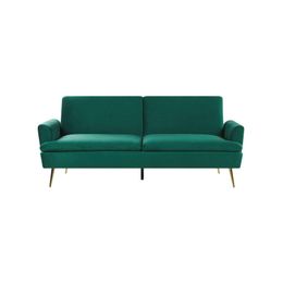 Beliani Schlafsofa VETTRE in Gr&uuml;n/Gold - (W) 210 x (H) 88 x (L) 84 cm | Gr.: onesize