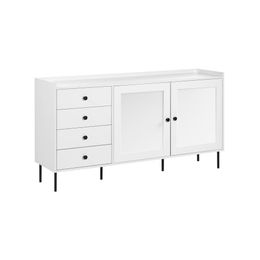 Beliani Sideboard ALCOVE in Wei&szlig;/Schwarz - (W) 150 x (H) 80 x (L) 40 cm | Gr.: onesize