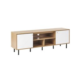 Beliani TV-M&ouml;bel PALMER in Braun/Wei&szlig; - (W) 160 x (H) 56 x (L) 40 cm | Gr.: onesize