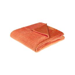 Beliani Kuscheldecke BJAS in Orange - (W) 200 x (H) 1 x (L) 220 cm | Gr.: onesize