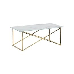 Beliani Couchtisch EMPORIA in Weiß/Gold - (W) 50 x (H) 40 x (L) 100 cm | Gr.: onesize