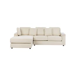 Beliani Ecksofa KOHLO in Beige/Schwarz - (W) 268 x (H) 86 x (L) 154 cm | Gr.: onesize