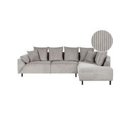 Beliani Ecksofa LUNNER in Grau/Schwarz - (W) 266 x (H) 85 x (L) 180 cm | Gr.: onesize