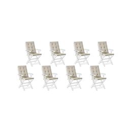 Beliani 8er-Set Auflagen MAUI PREMIUM in Beige | Gr.: onesize