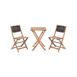 Beliani 3-tlg Bistro Set CONIOLO in Braun/Schwarz | Gr.: onesize
