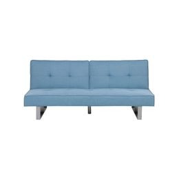Beliani 3-Sitzer Sofa DUBLIN in Blau/Silber - (W) 190 x (H) 38 x (L) 88 cm | Gr.: onesize
